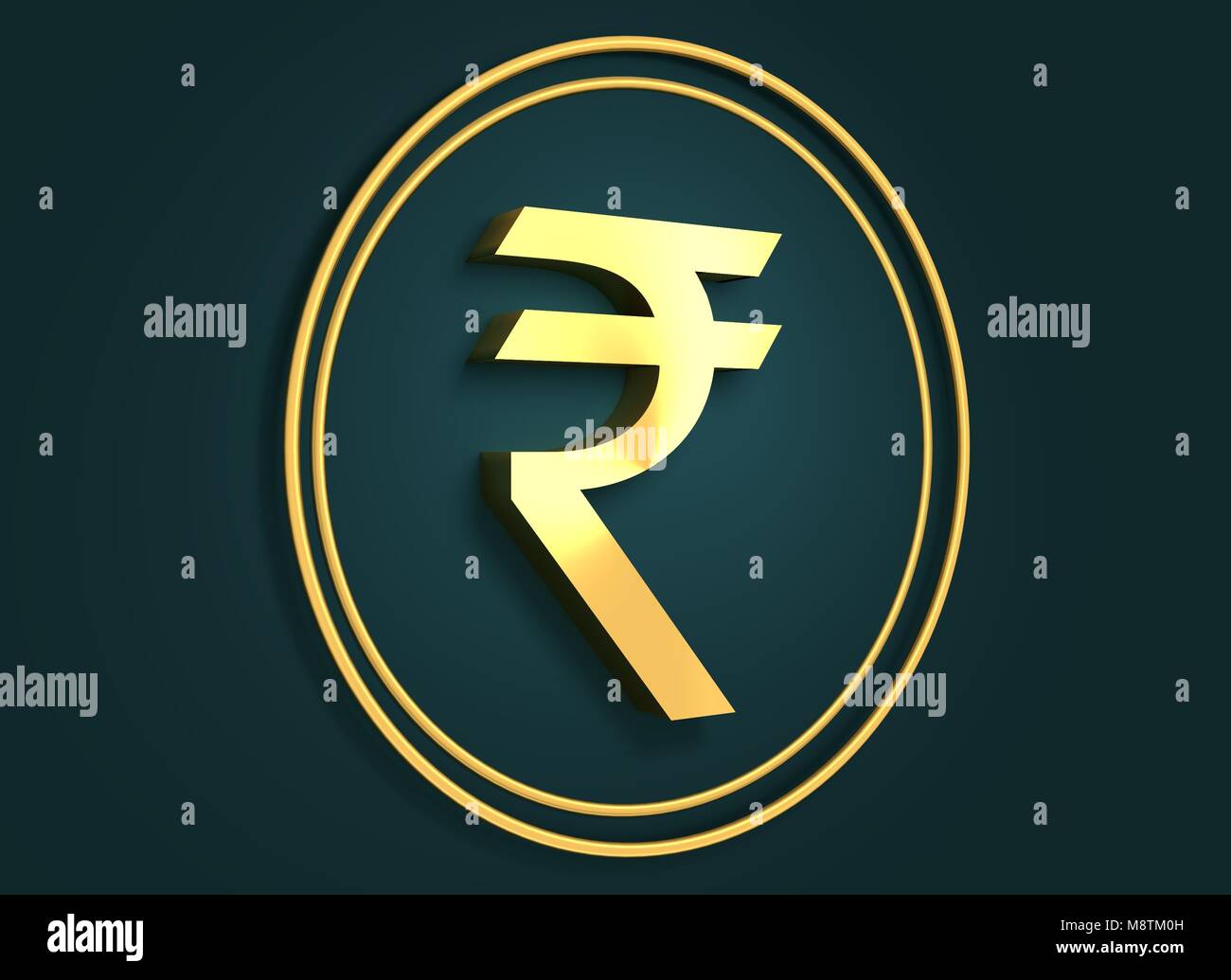 Golden Indian Rupee symbol Stock Photo - Alamy