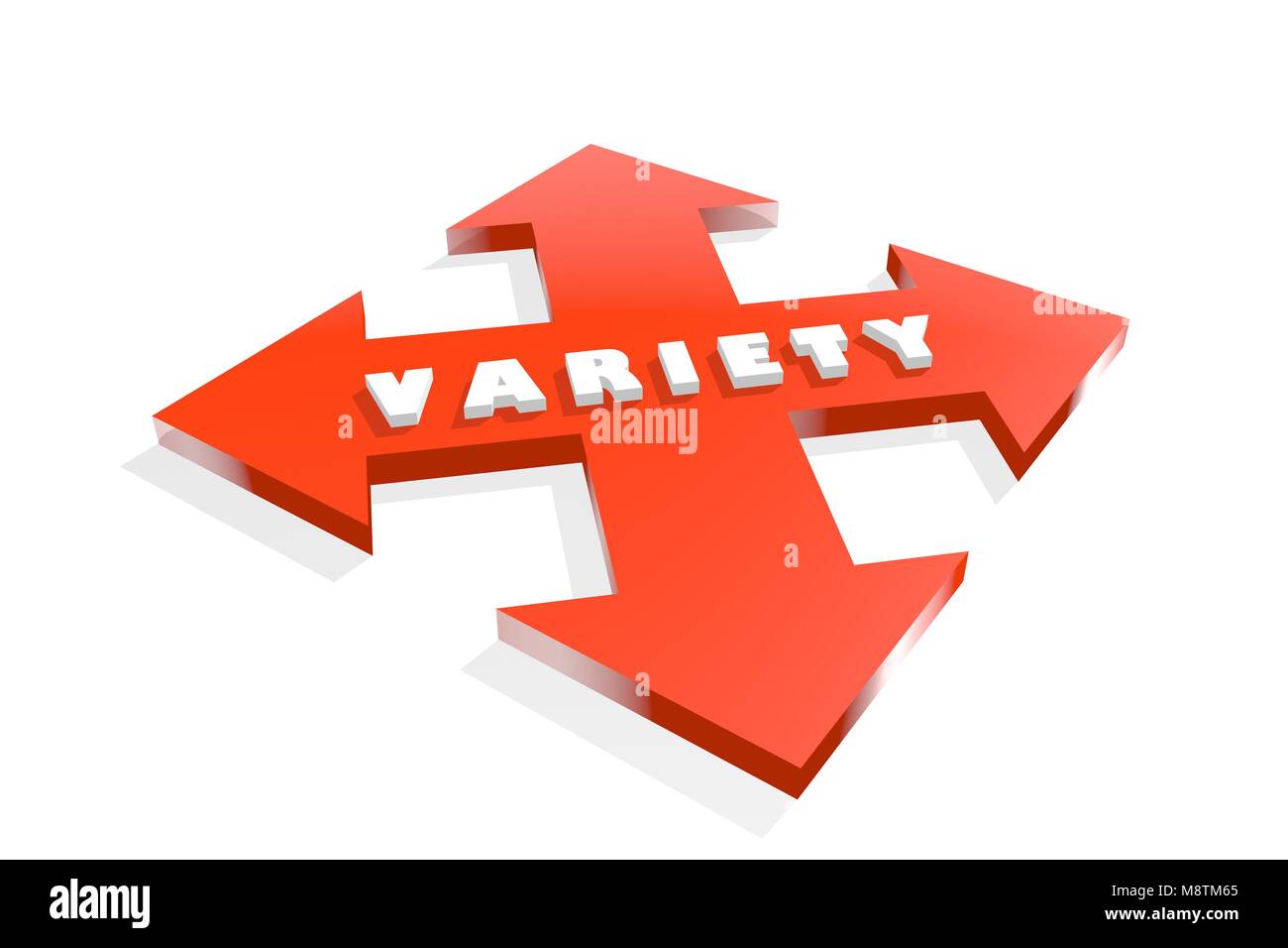 arrow cross with word variety Stock Photo - Alamy