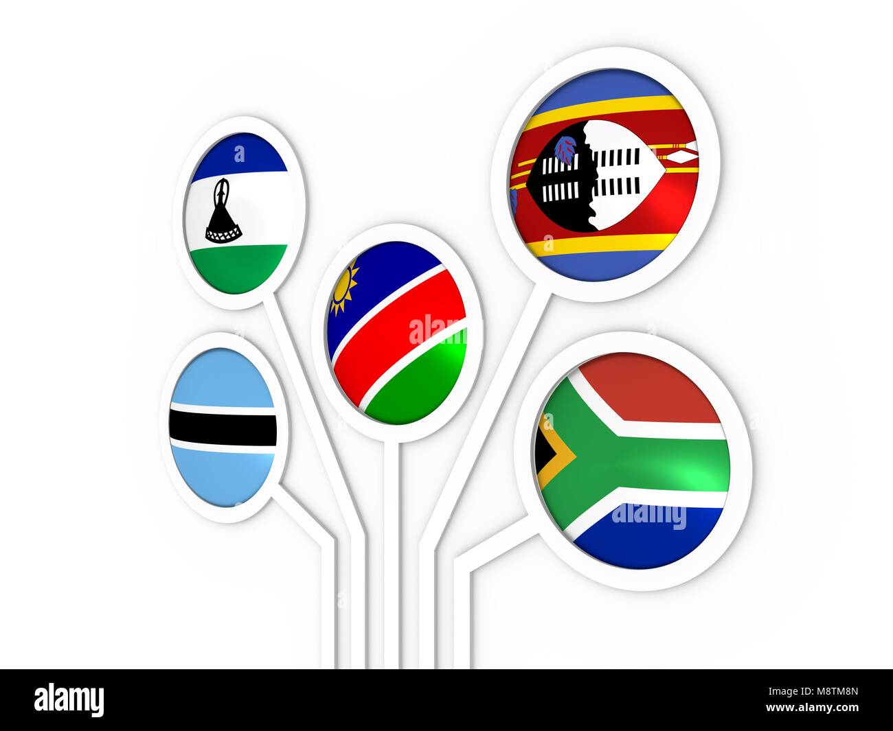 Southern African Customs Union members Stock Photo - Alamy