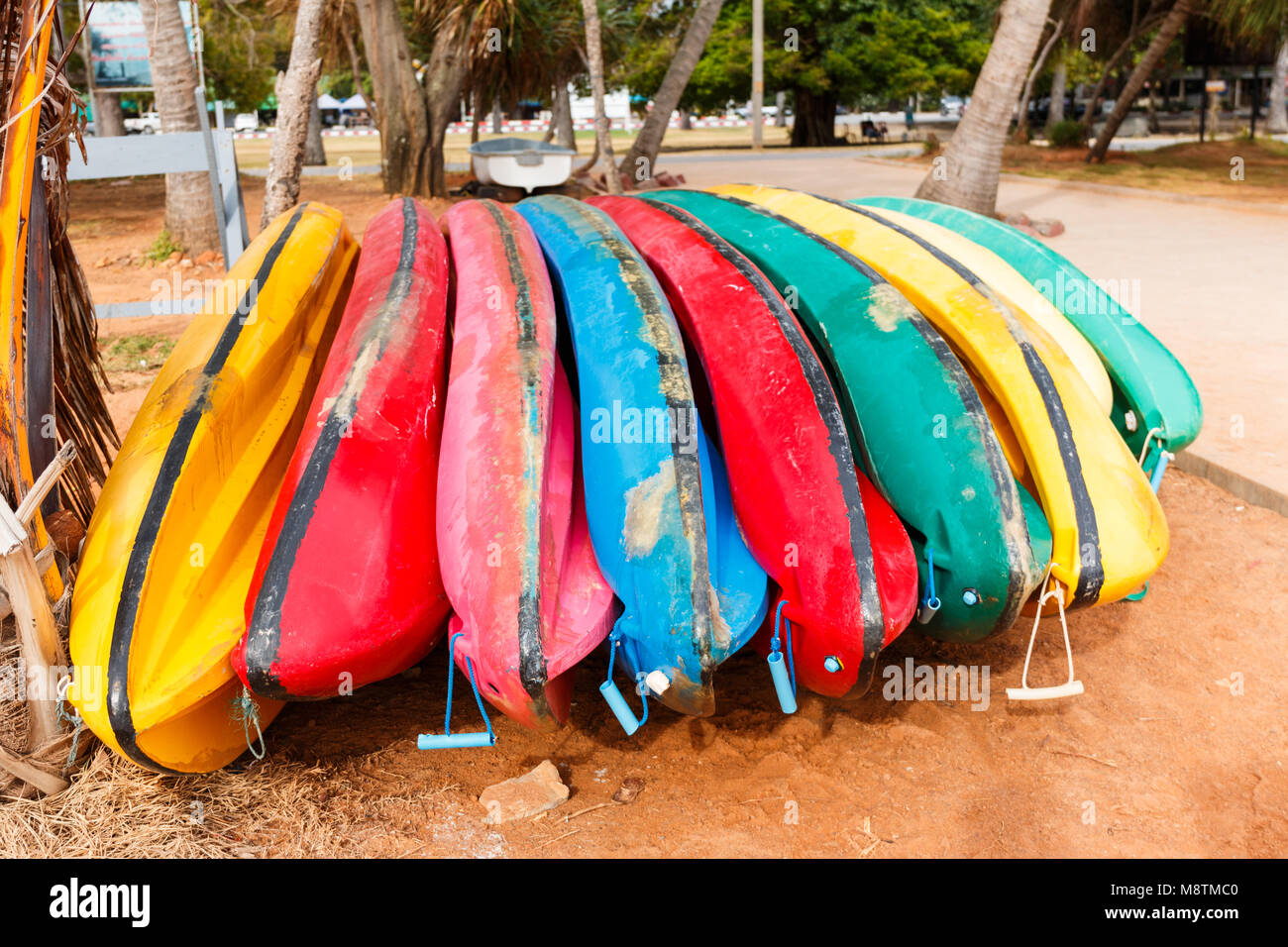 colorful of canoe Stock Photo - Alamy