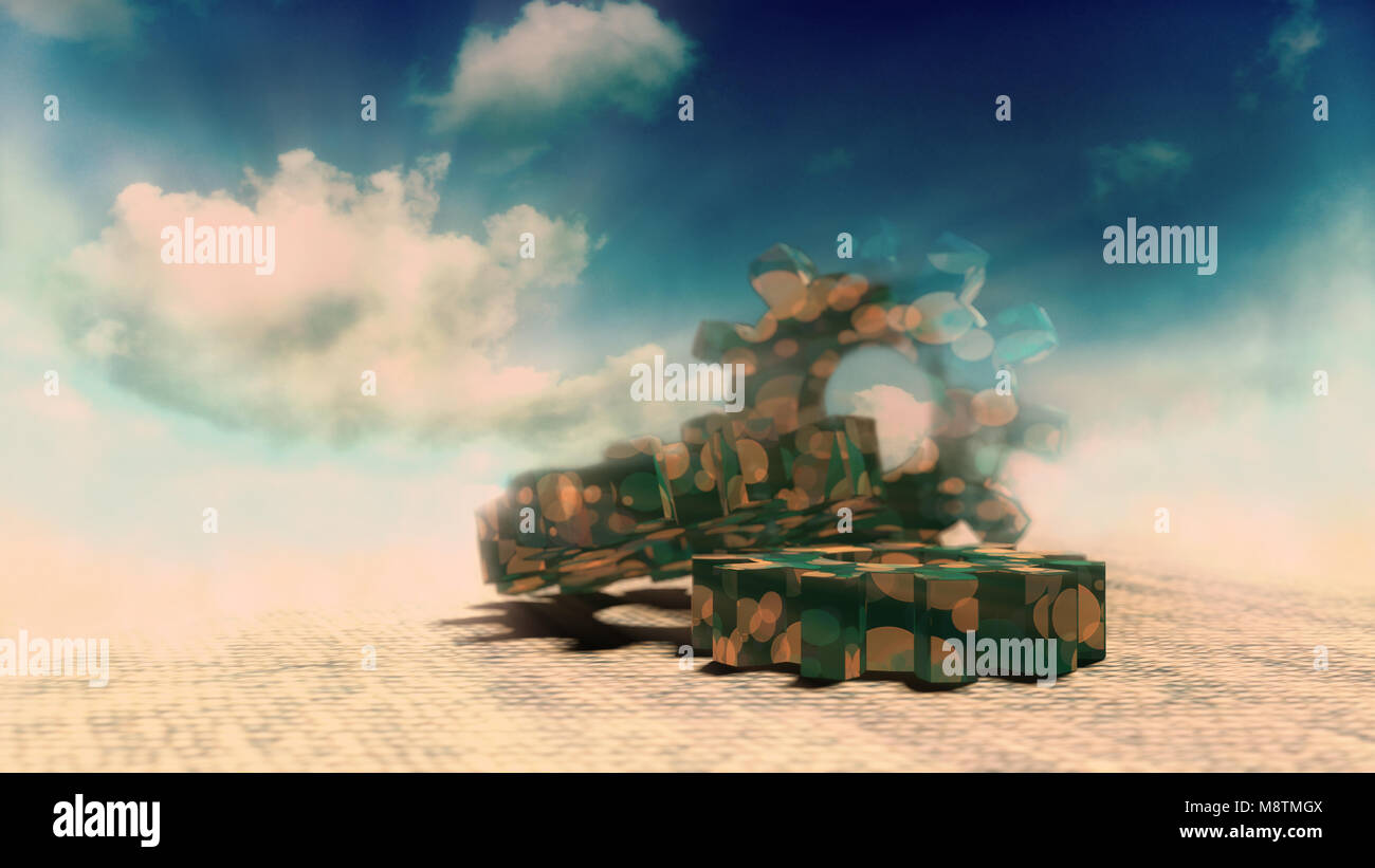 Industry theme relative background concept. Clouds and gears Stock ...