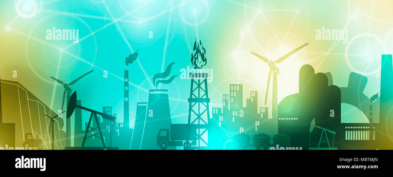 Energy and Power icons set. Header banner Stock Photo - Alamy