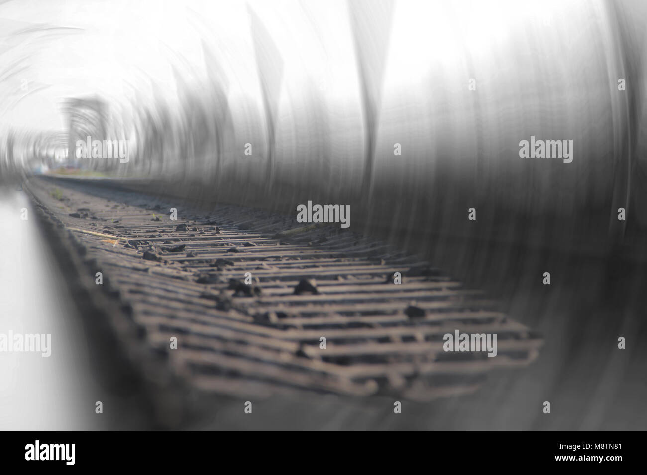 The length of the railway track Stock Photo - Alamy