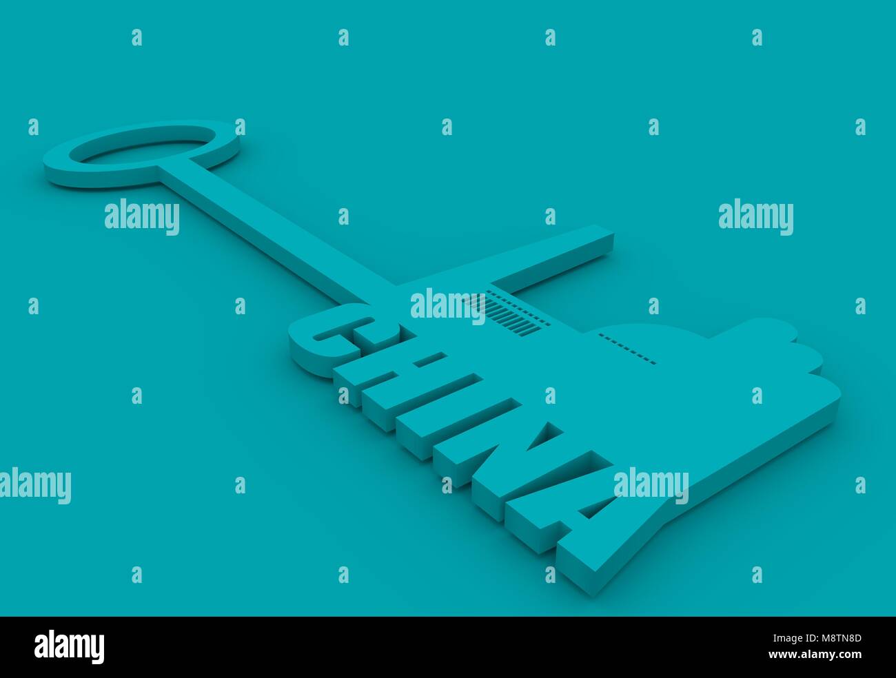 illustration concept, hand holding a key of China industry Stock Photo ...