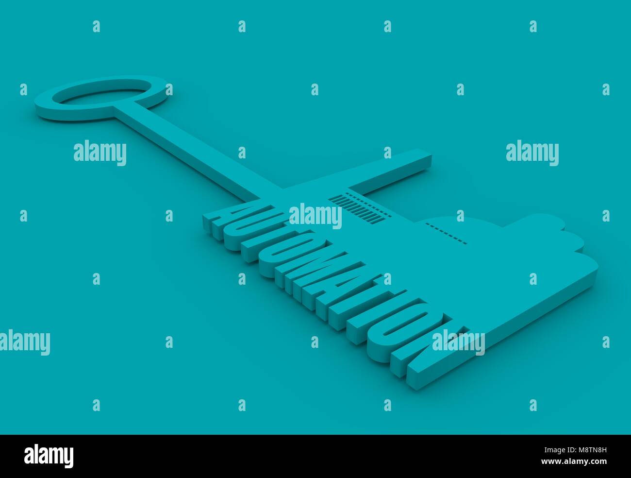 illustration concept, hand holding a key of automation Stock Photo - Alamy