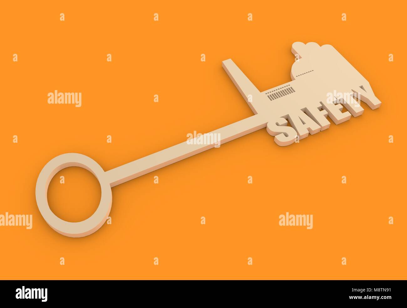illustration concept, hand holding a key of industry safety Stock Photo ...