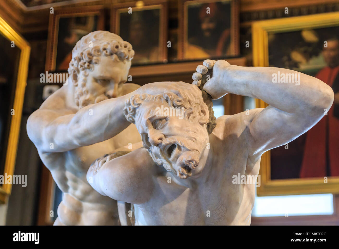 An Ancient Sculpture of Two Romans Fighting Stock Photo - Alamy