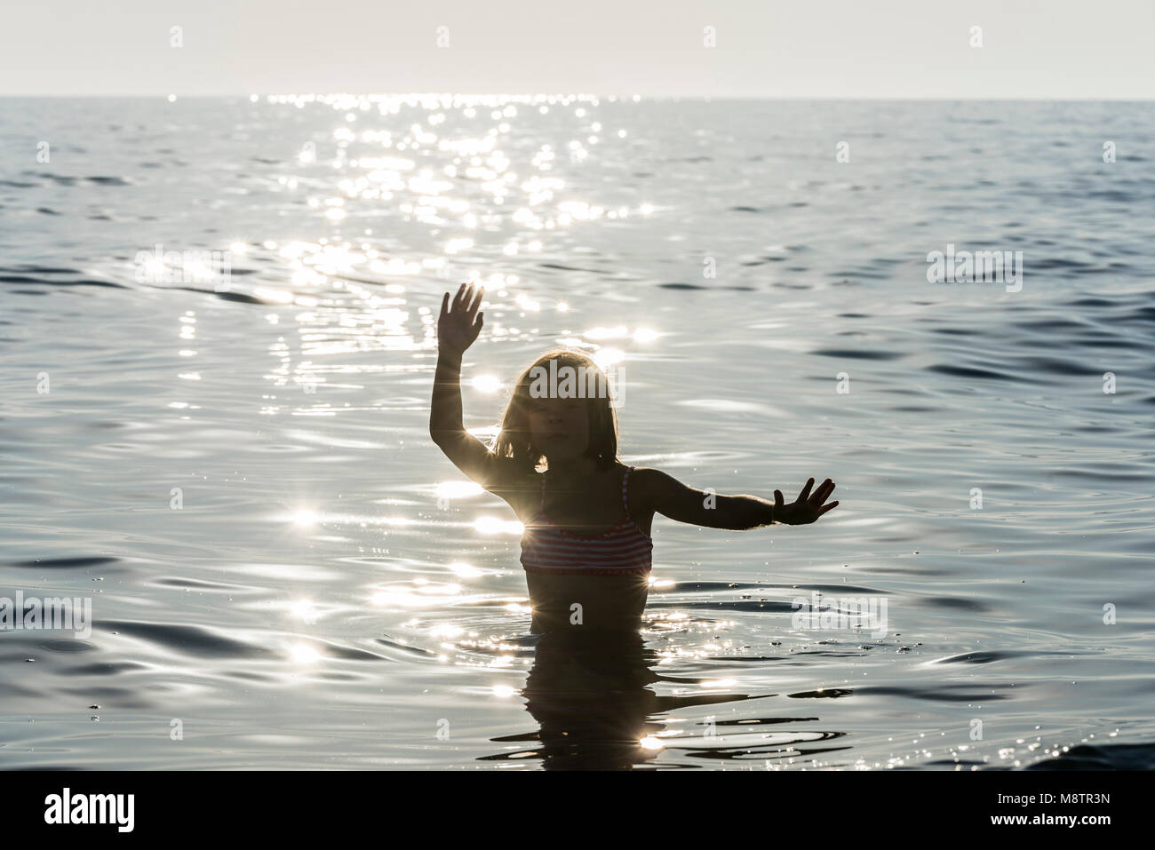 Dancing child silhouette hi-res stock photography and images - Alamy
