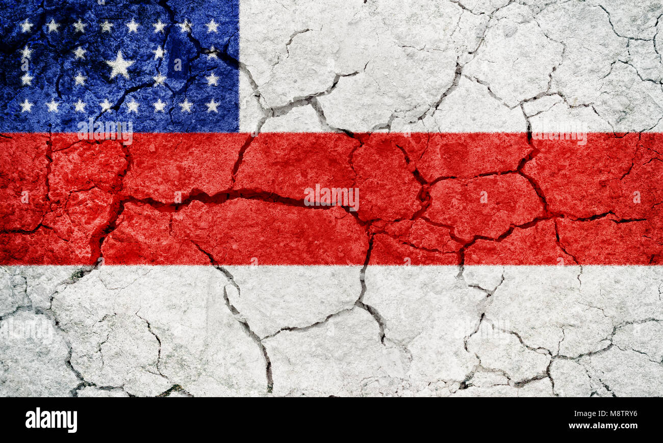 State of Amazonas, state of Brazil, flag on dry earth ground texture ...