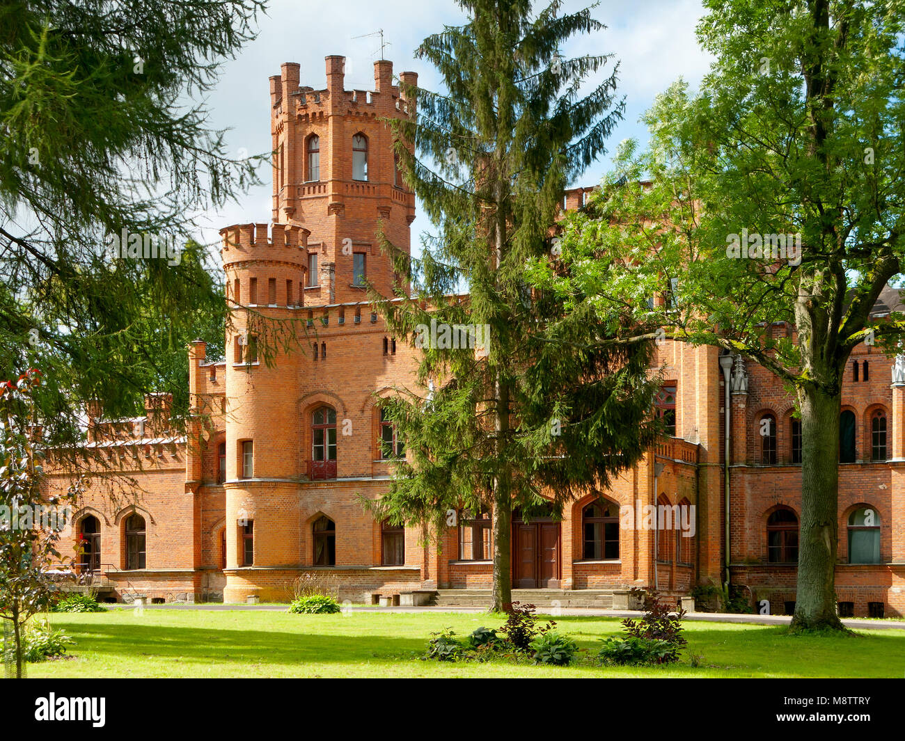 Sorkwity village, Warmian-Masurian province, Poland, Europe. Palace at ...
