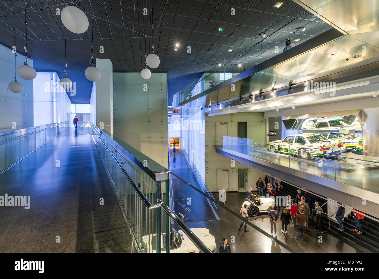 Interior of BMW museum. The BMW Museum is located near the Olympiapark ...