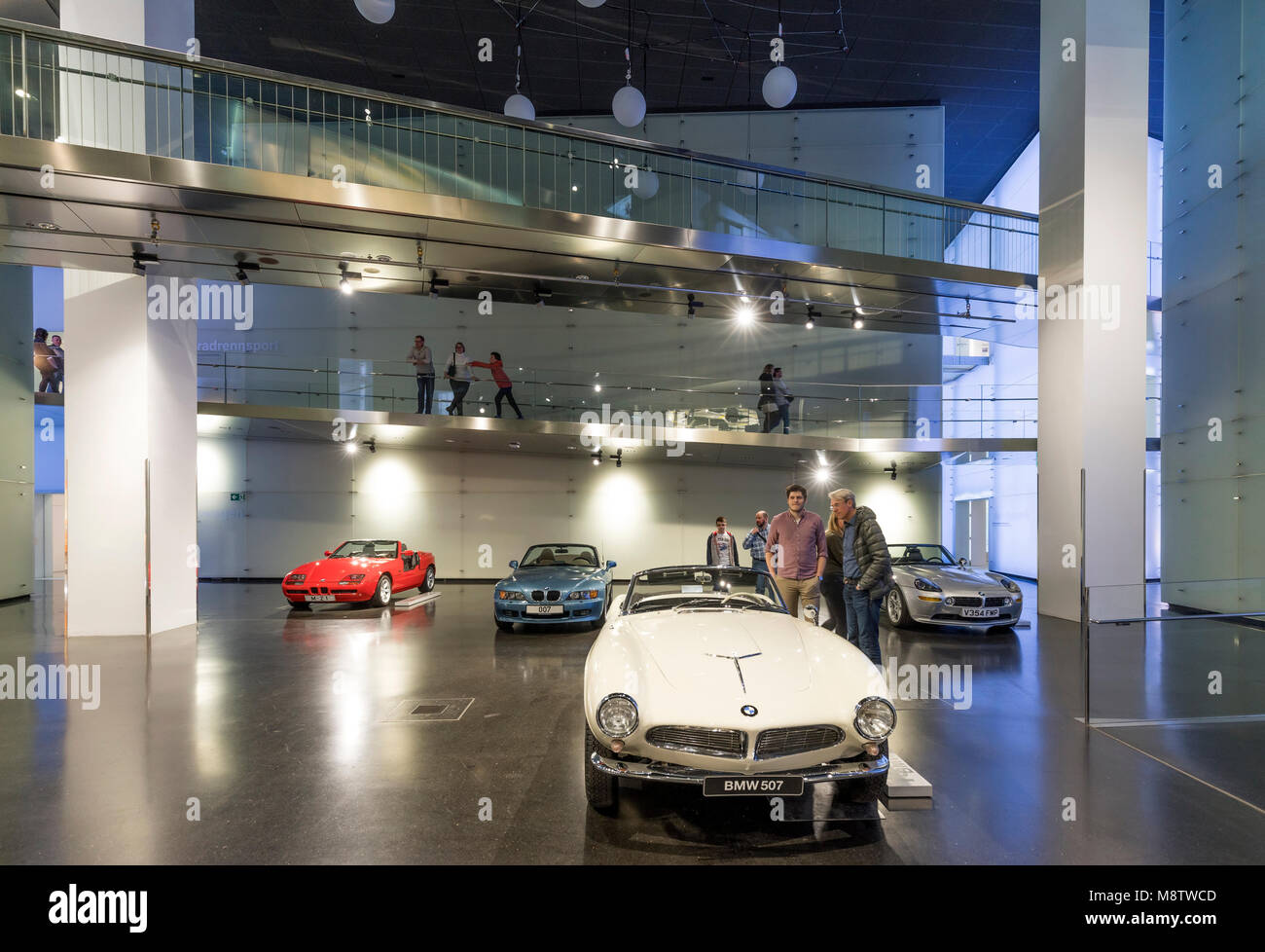 Interior of BMW museum. The BMW Museum is located near the Olympiapark ...