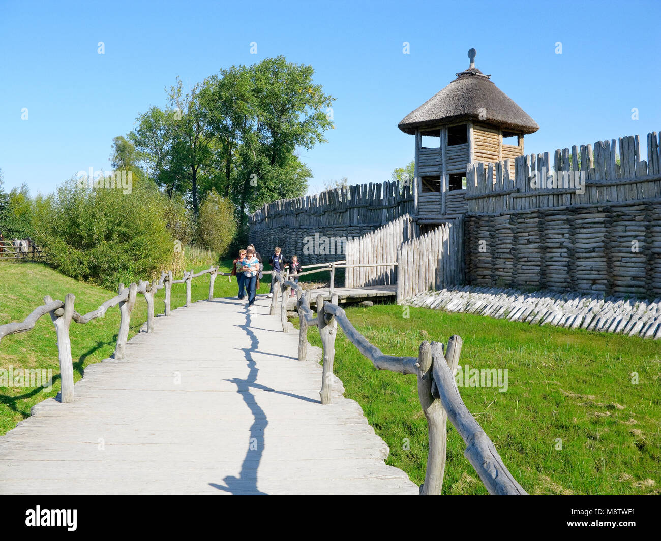 Archaeological open-air museum Biskupin, partly reconstructed iron age ...