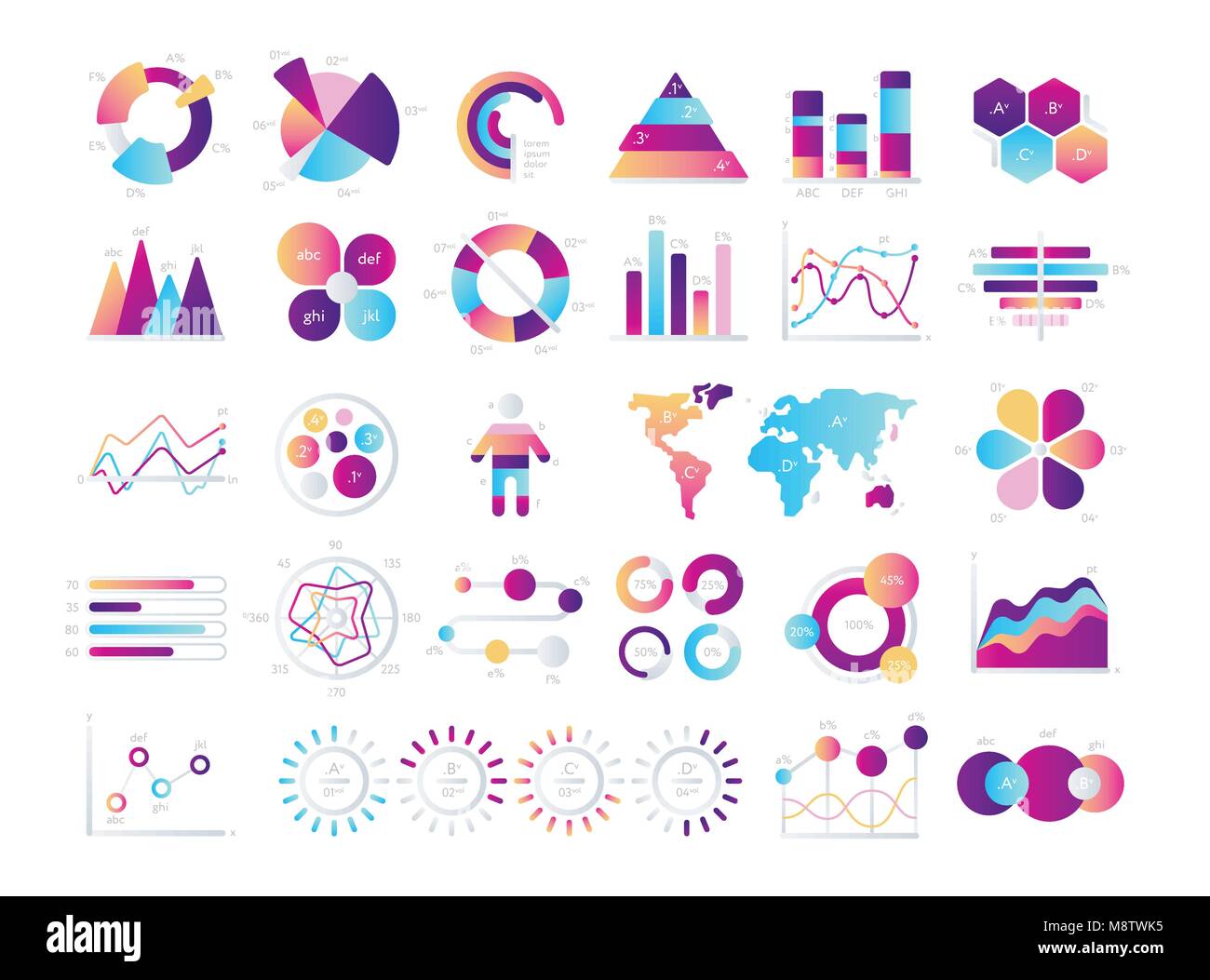 Pie charts graphs stats Stock Vector Images - Alamy