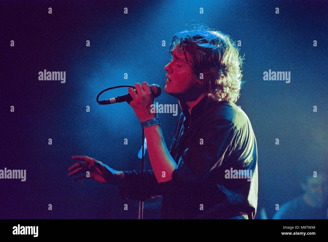 Tom Chaplin lead singer of English band Keane performing at the Melkweg ...