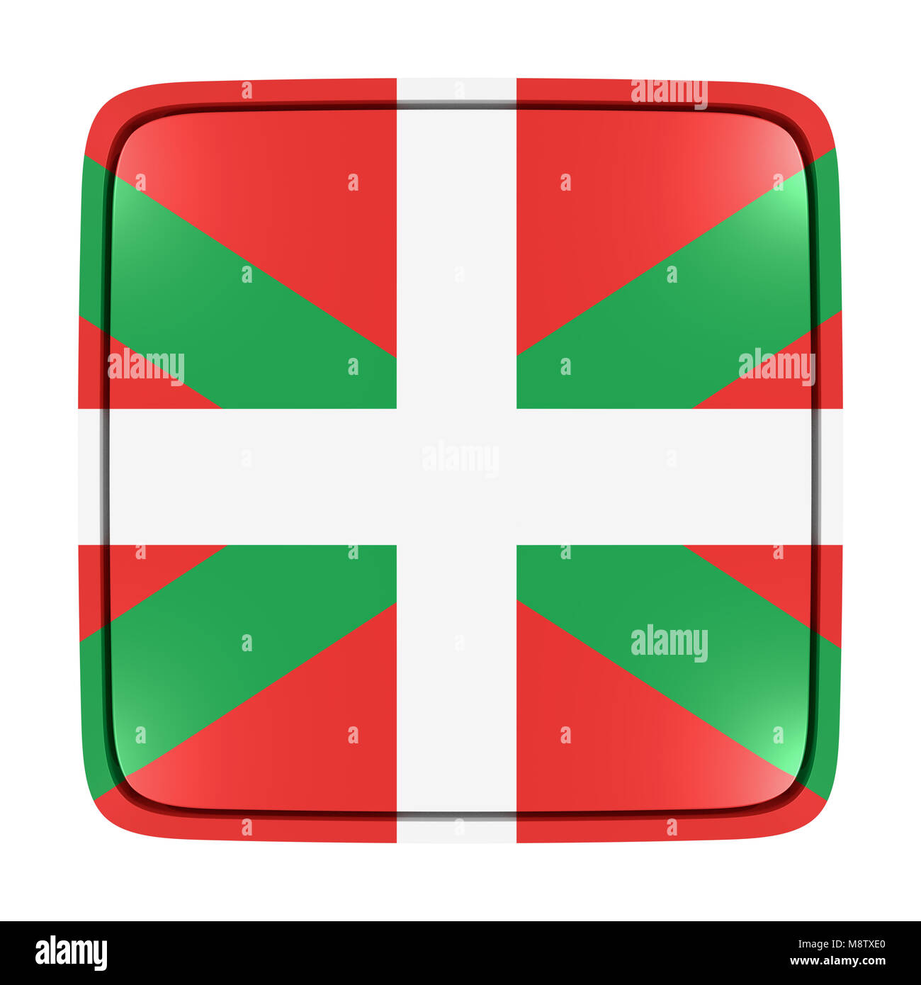 3d rendering of a Basque Country spanish community flag icon. Isolated ...
