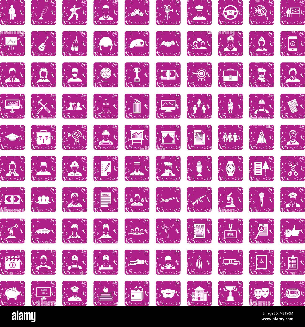 100 career icons set grunge pink Stock Vector Image & Art - Alamy