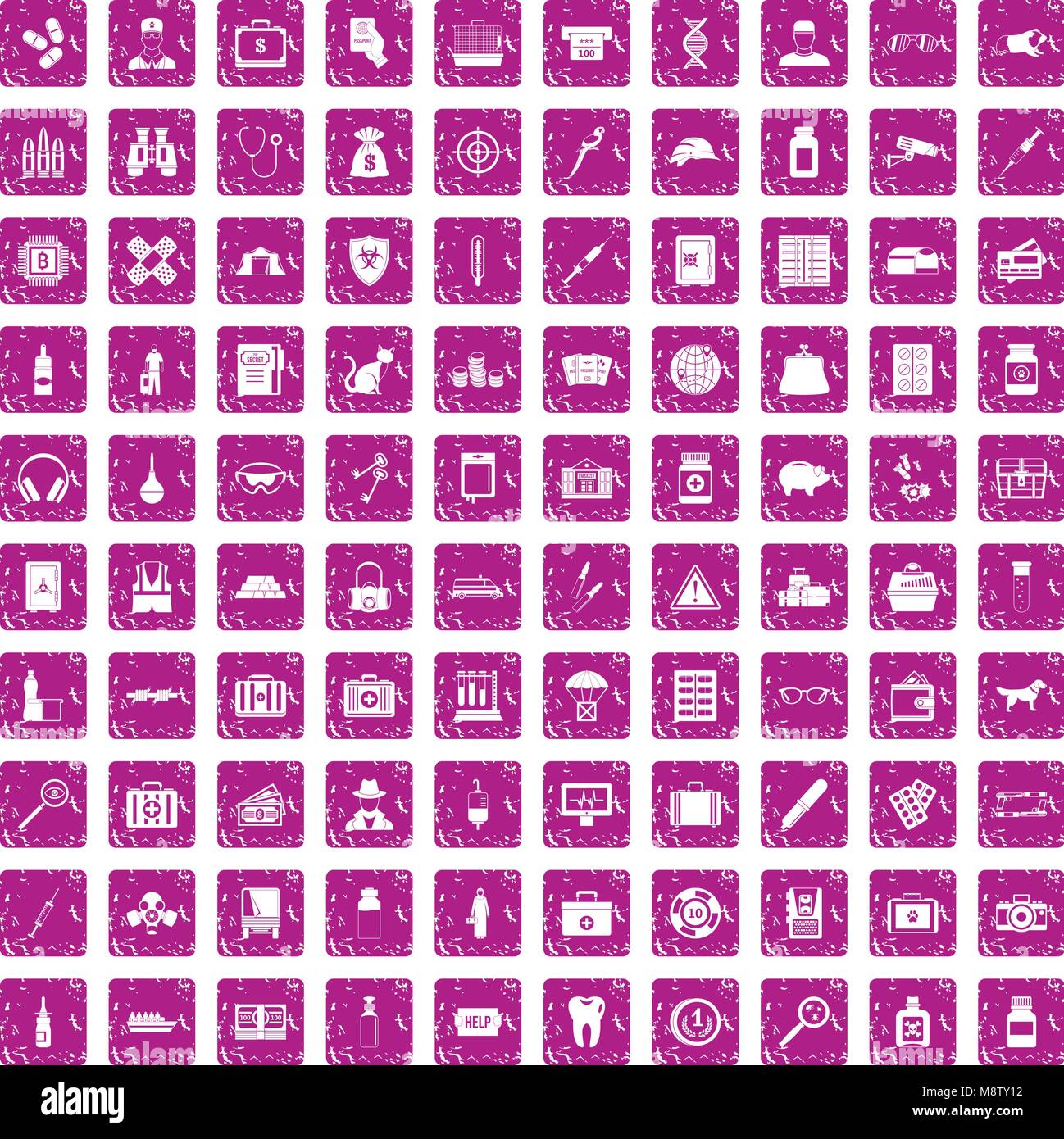 100 case icons set grunge pink Stock Vector Image & Art - Alamy