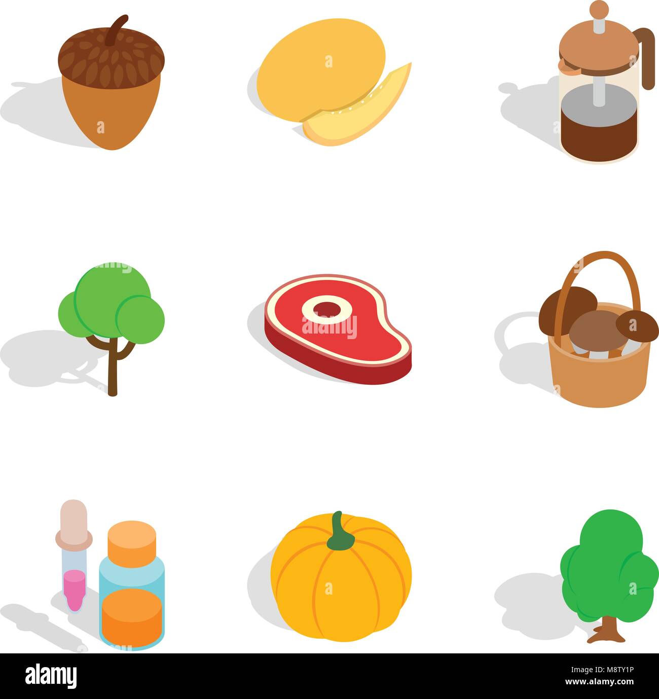Full belly icons set, isometric style Stock Vector Image & Art - Alamy