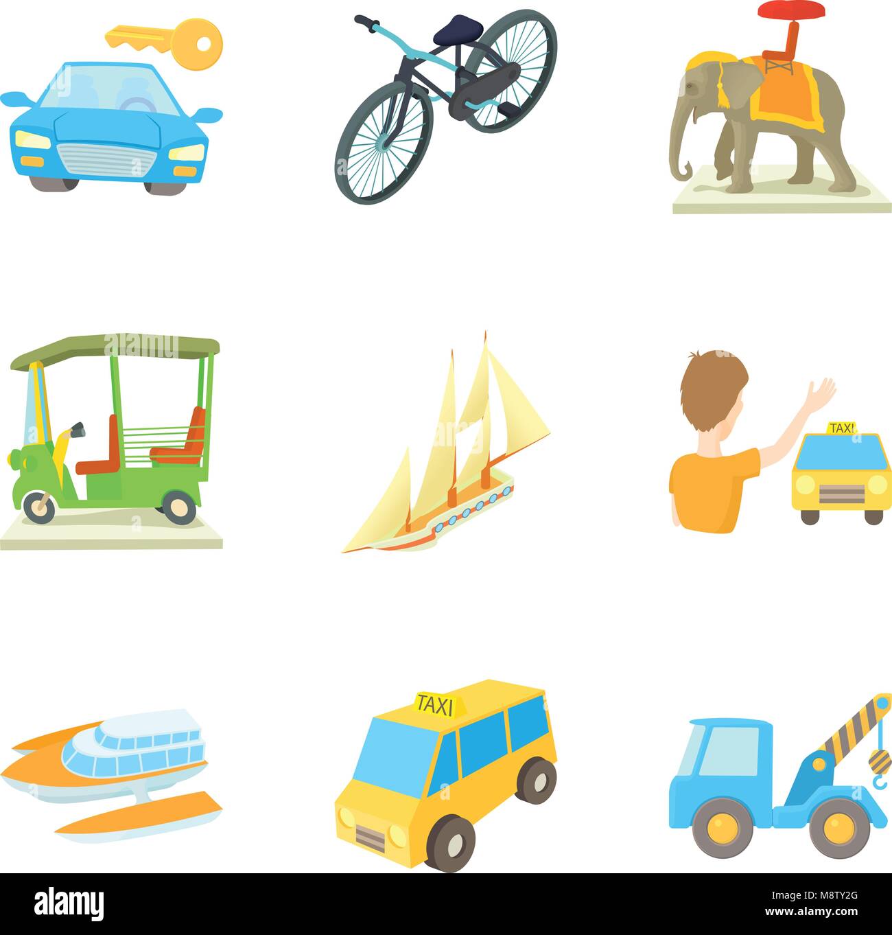 Transport vehicle icons set, cartoon style Stock Vector Image & Art - Alamy