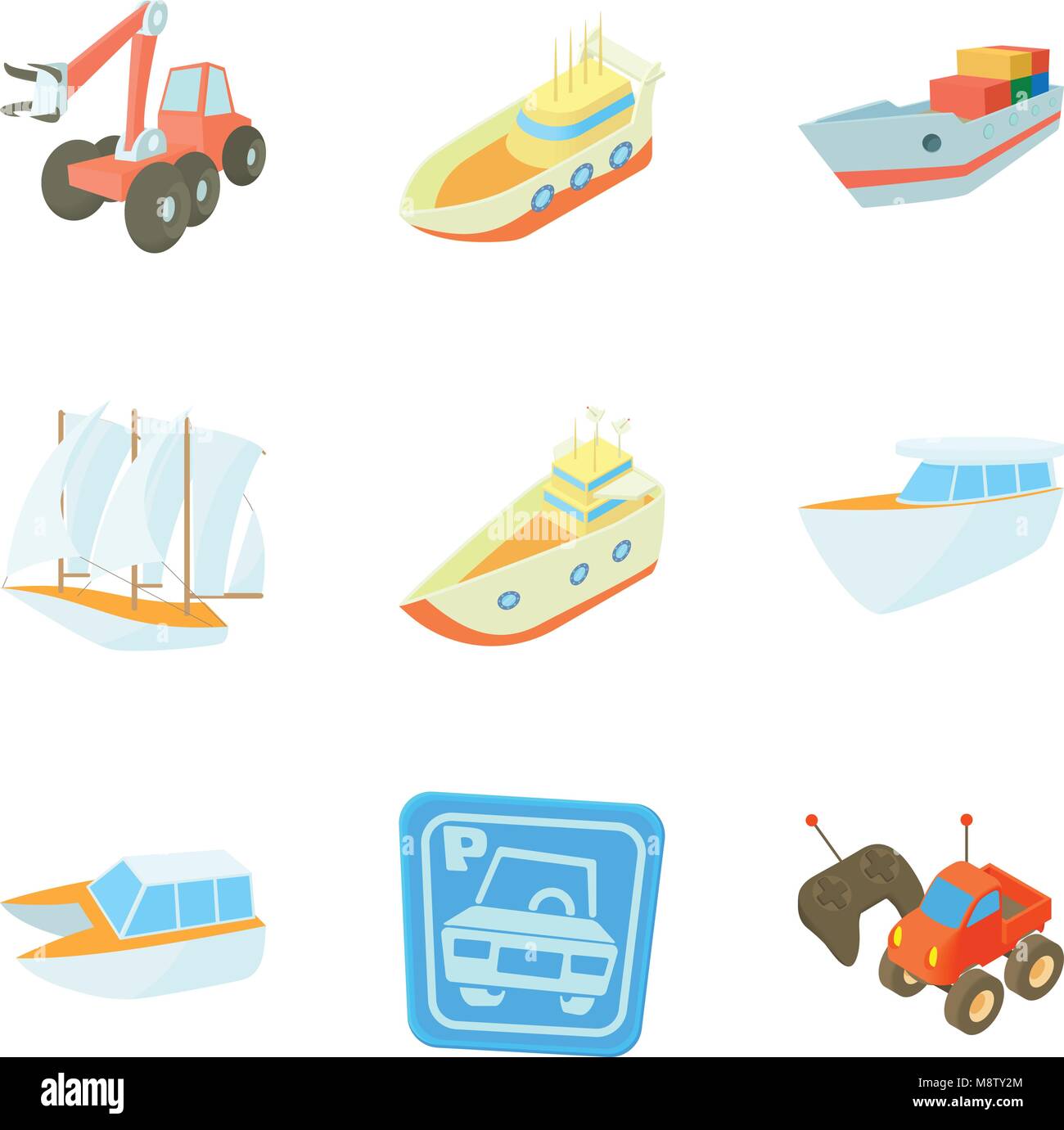 Transport technology icons set, cartoon style Stock Vector Image & Art ...