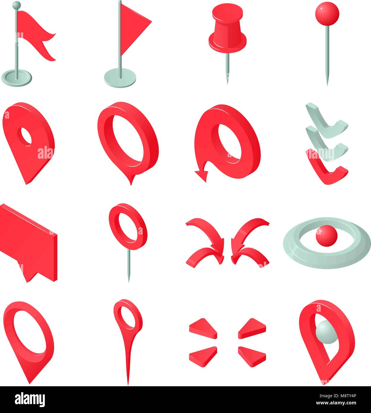 Map pointer icons set, isometric style Stock Vector Image & Art - Alamy