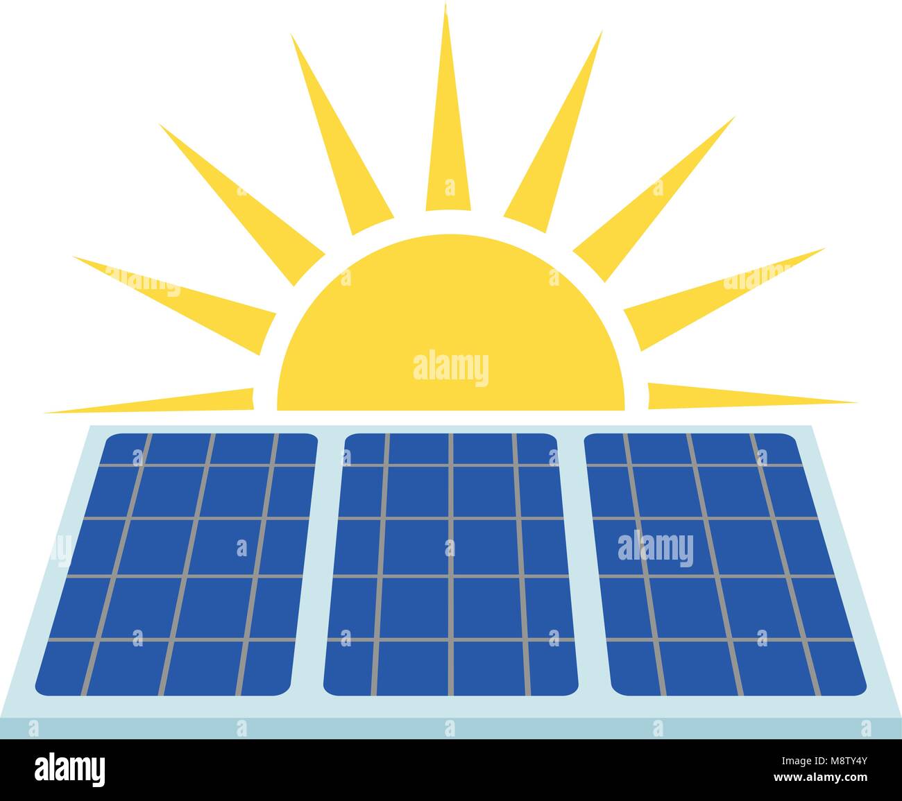 Solar panel icon, flat style Stock Vector Image & Art - Alamy