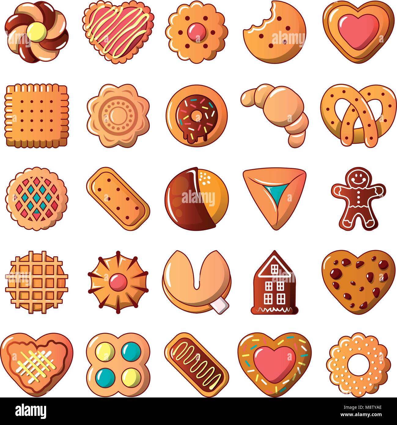 Cookies biscuit icons set, cartoon style Stock Vector Image & Art - Alamy