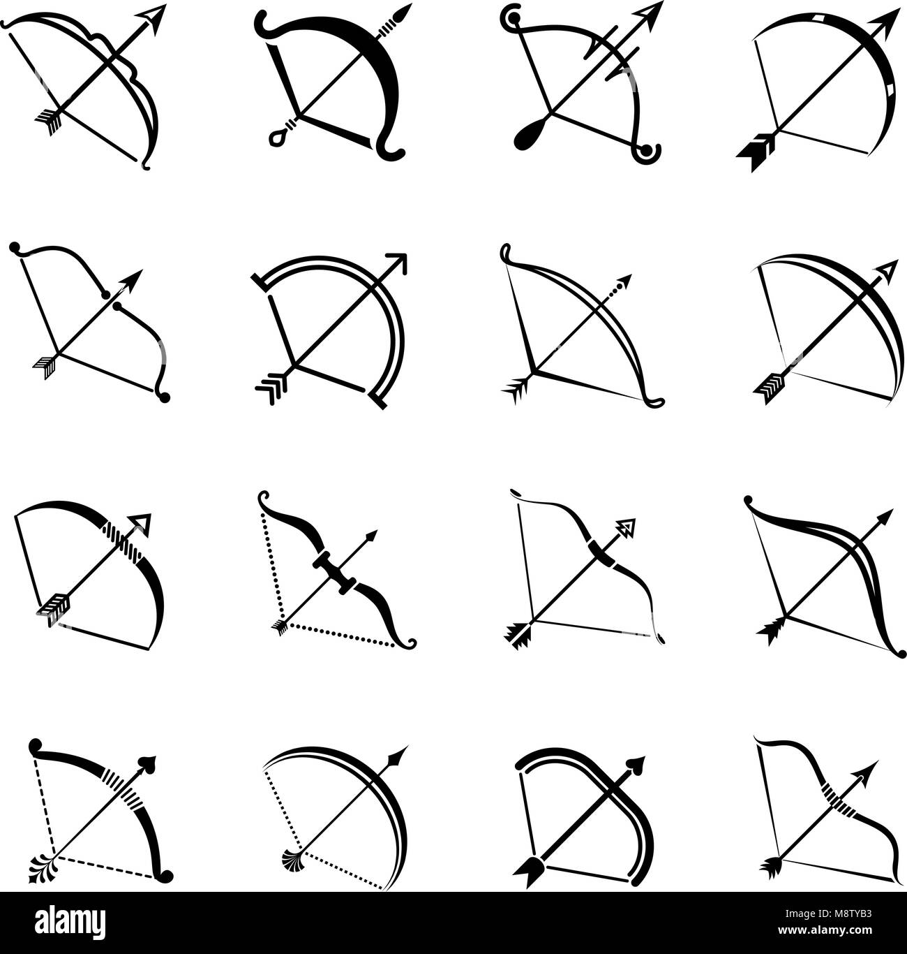 Bow arrow weapon icons set, simple style Stock Vector Image & Art - Alamy
