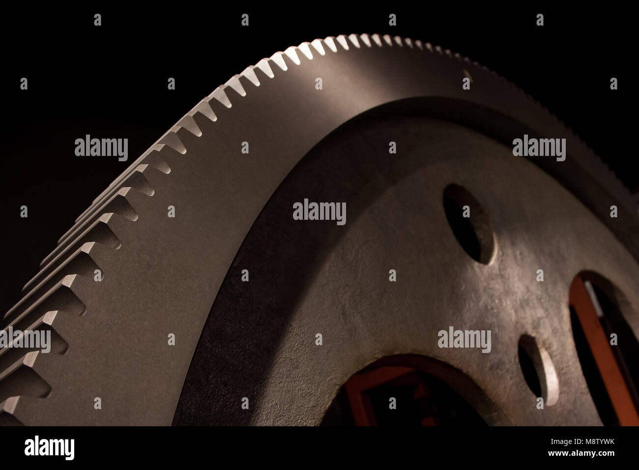 A large metal cogged wheel Tokyo Science Museum, Kitanomaru Park ...