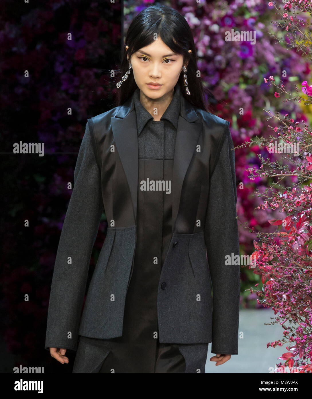 NEW YORK, NY - February 09, 2018: Ting Lee walks the runway at the ...