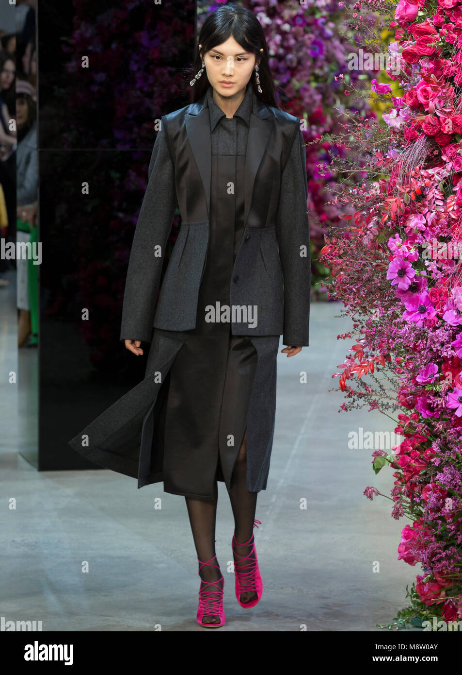 NEW YORK, NY - February 09, 2018: Ting Lee walks the runway at the ...