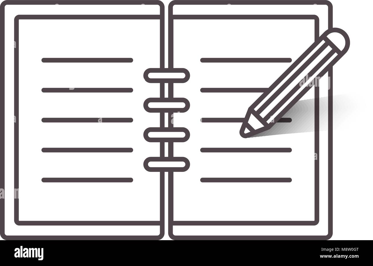Flat line notebook icon Stock Vector Image & Art - Alamy