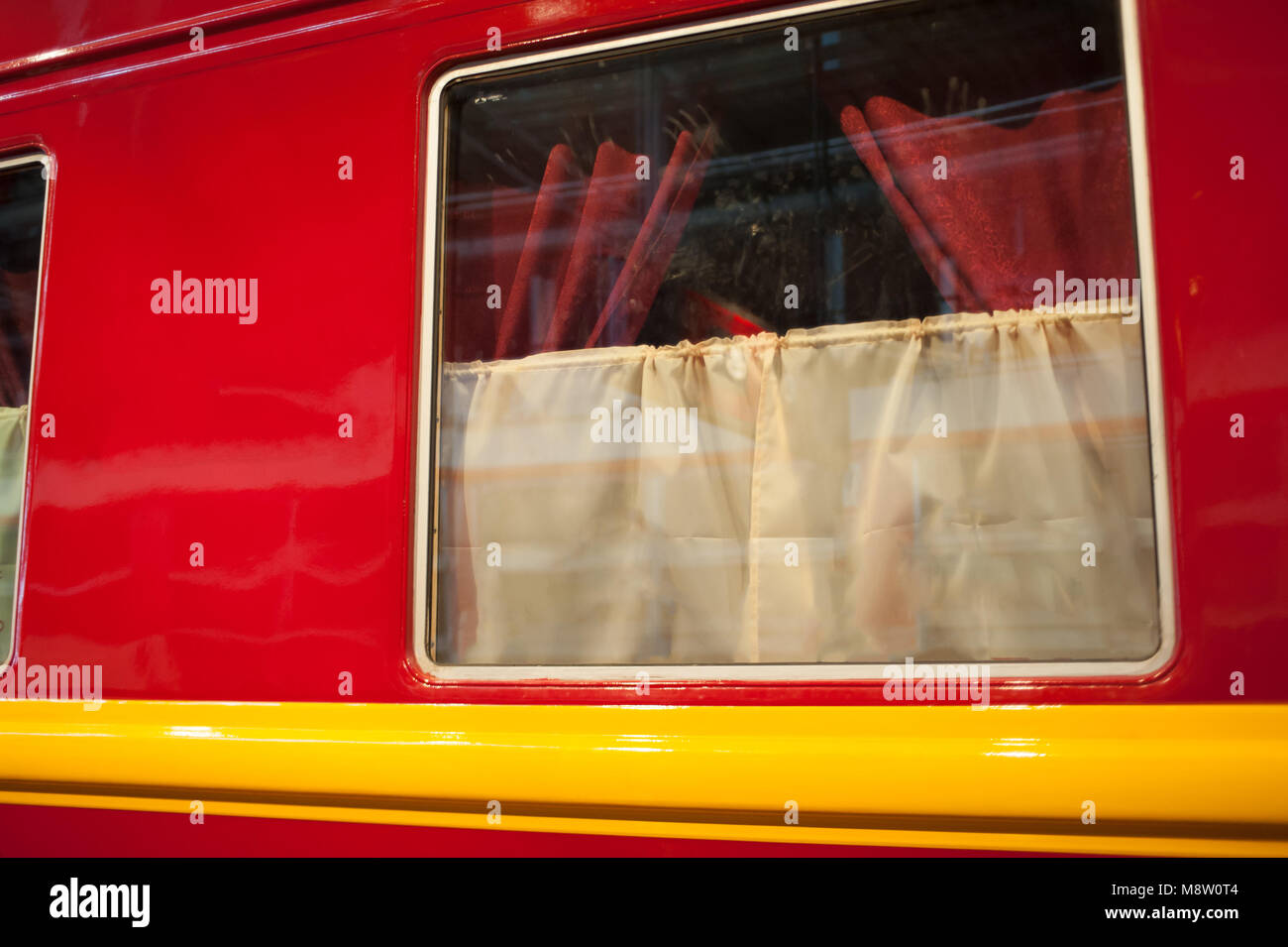 Windows of modern russian train outside Stock Photo - Alamy