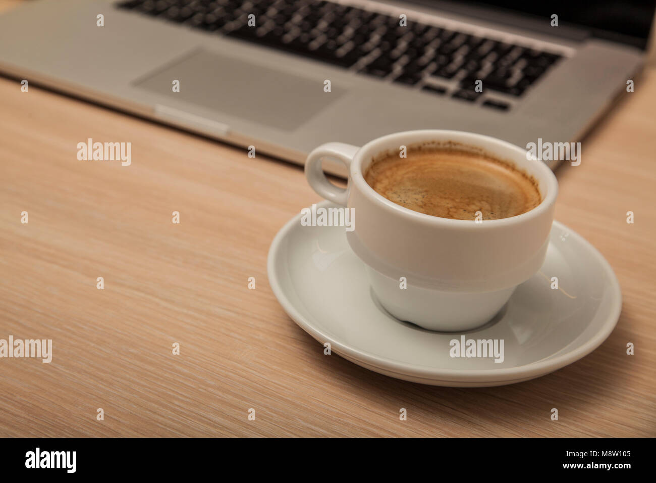 desk view in the office, computer and coffee,, top view Stock Photo - Alamy