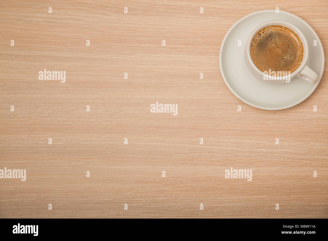 coffee on the wooden office desk, top view Stock Photo - Alamy