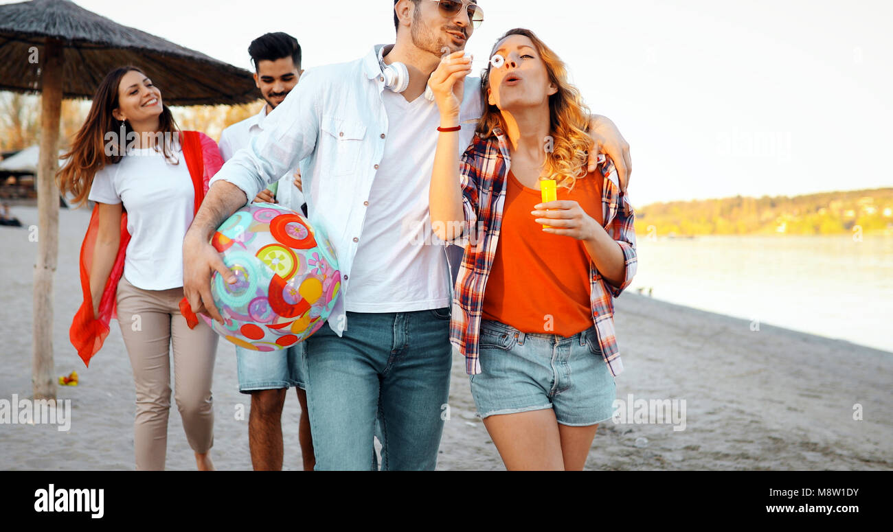 Group of Friends Having a Party Stock Photo - Alamy