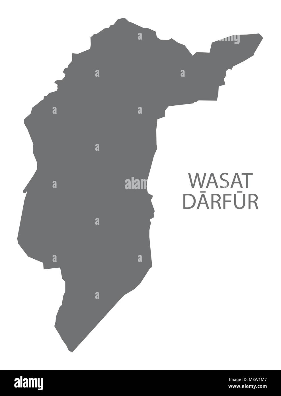 Wasat Darfur map of Sudan grey illustration shape Stock Vector Image ...
