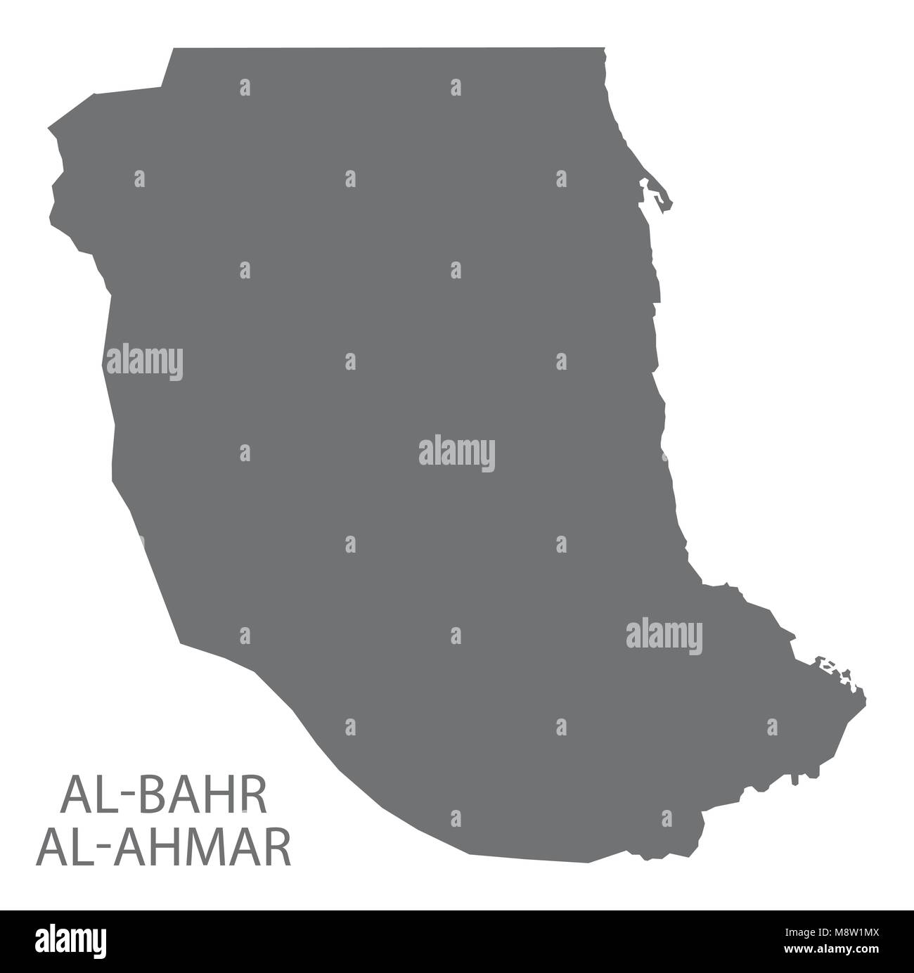 Al-Bahr al-Ahmar map of Sudan grey illustration shape Stock Vector ...
