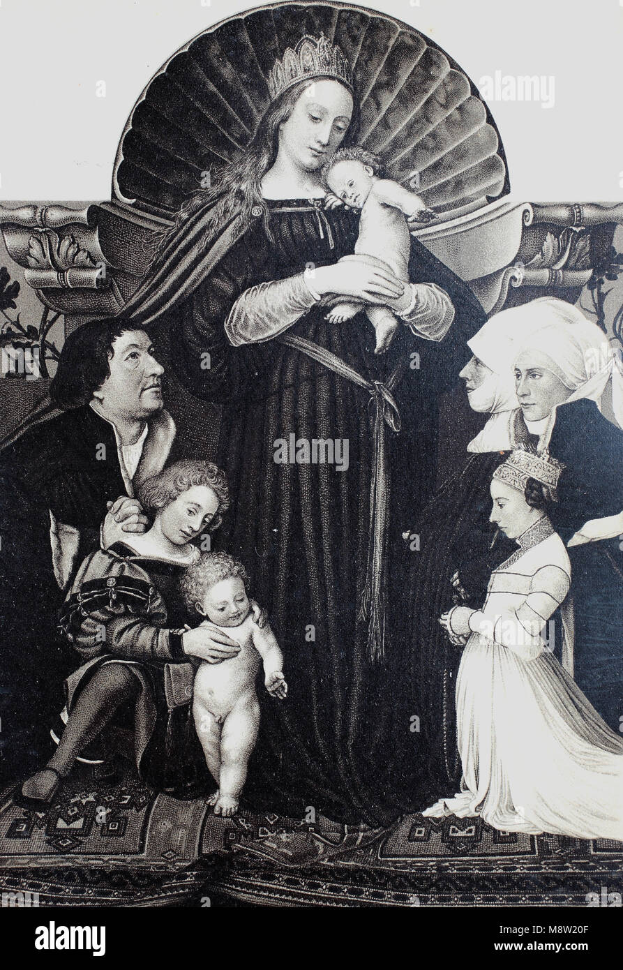 Darmstadt Madonna, with donor portraits, on a Holbein carpet. 1525-26 ...