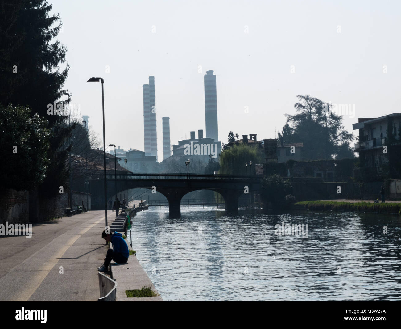 Turbigo-ITALY-03 12 2014, Turbigo thermoelectric power station on the ...