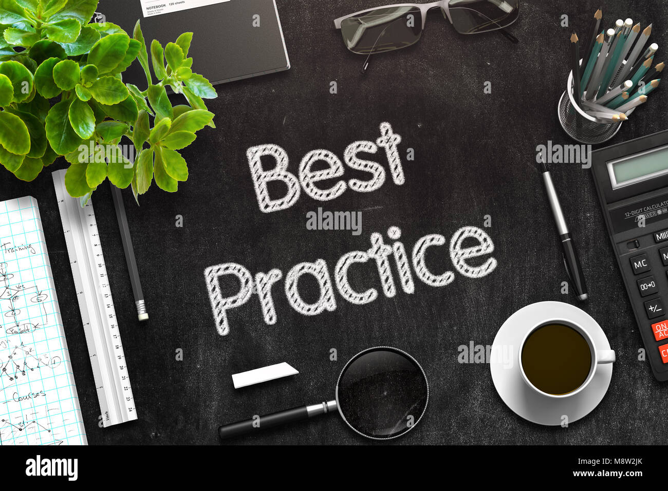 Best Practice Concept on Black Chalkboard. 3D Rendering Stock Photo - Alamy