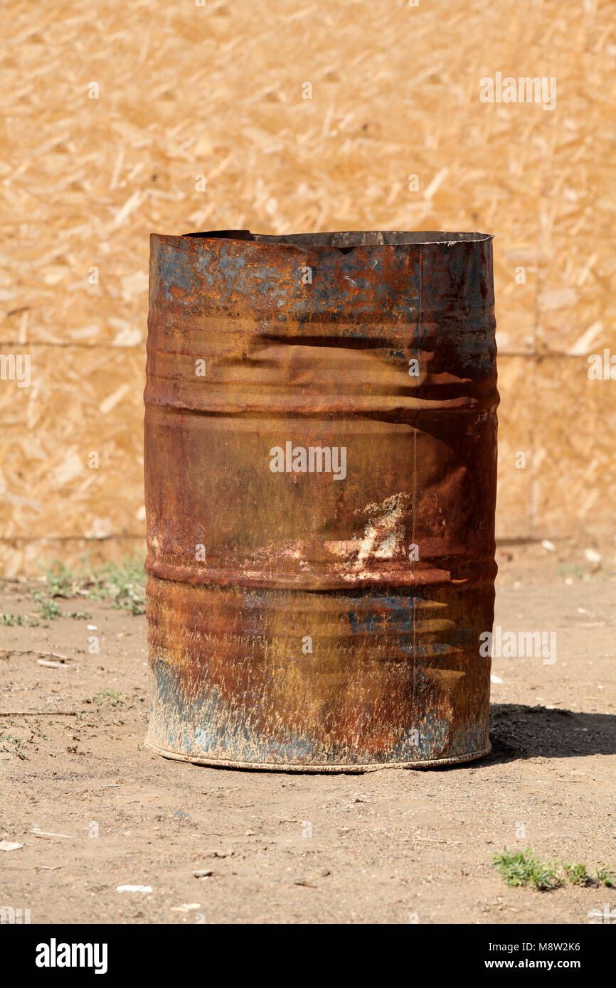 Old rusty oil barrel Stock Photo - Alamy