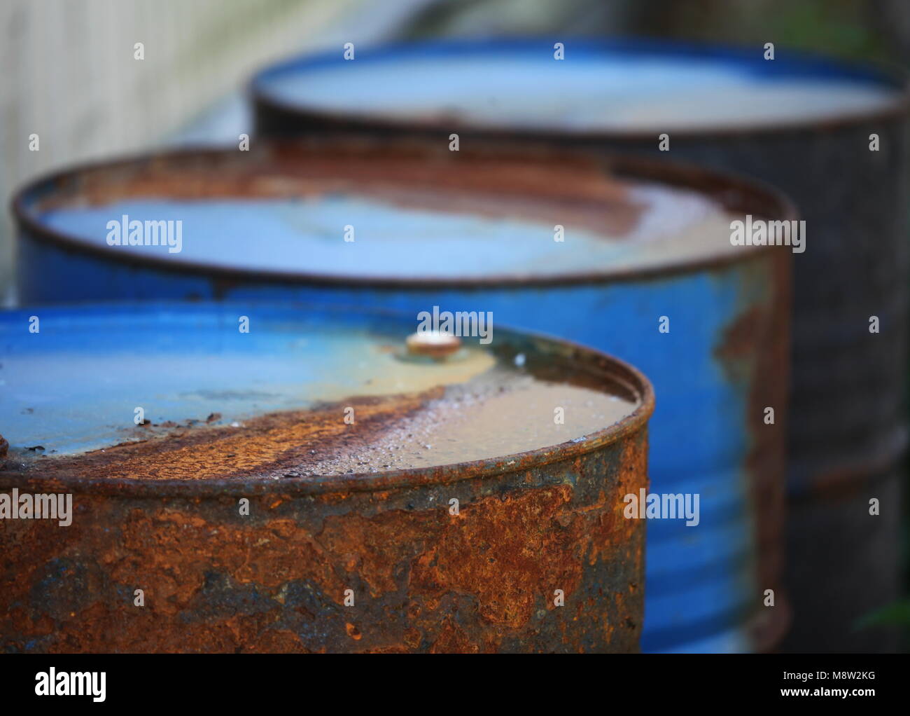Steel barrel blue lid hi-res stock photography and images - Alamy