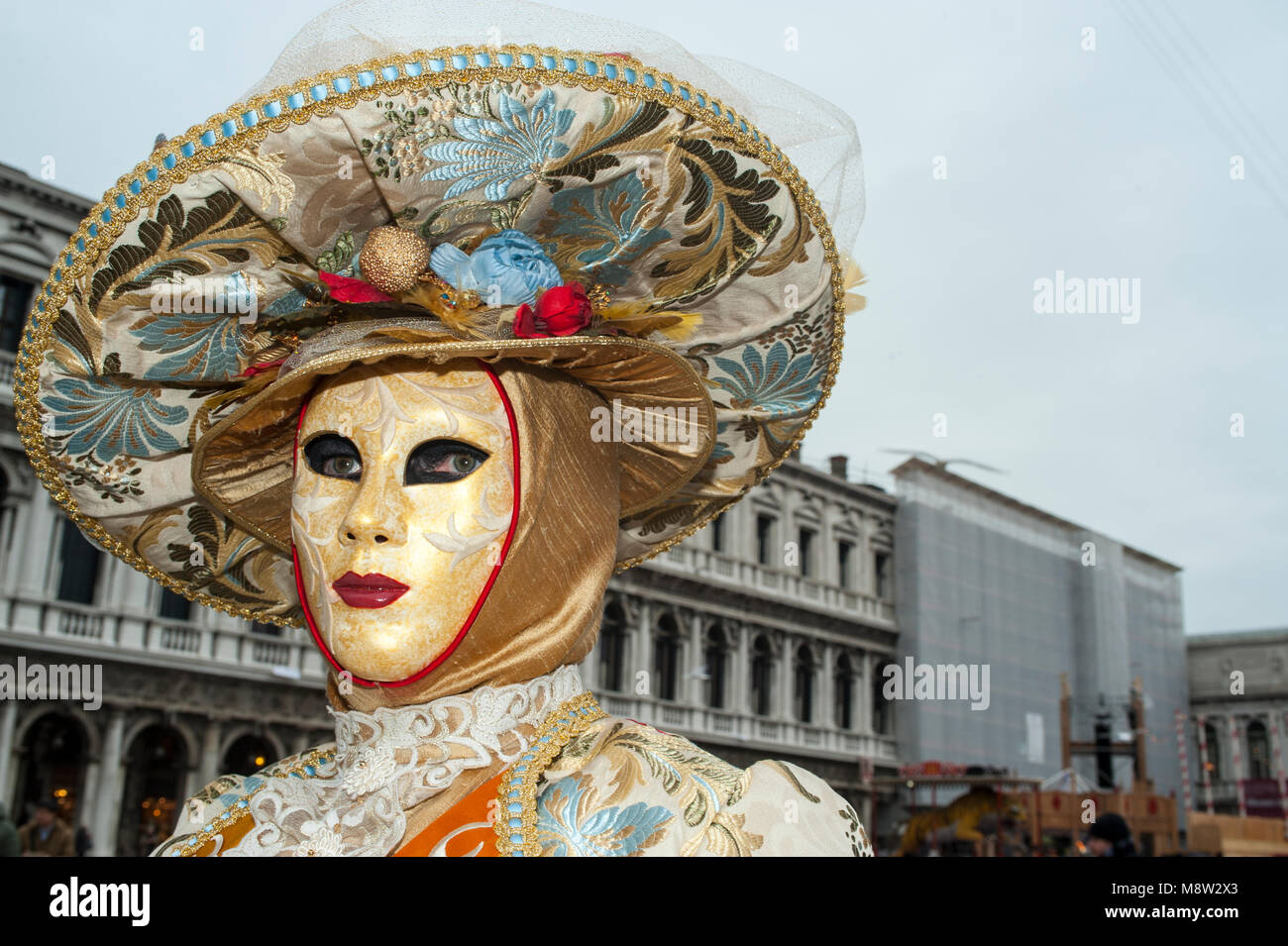 Venice, Italy - February 7 2018 - The Masks of carnival 2018. The ...
