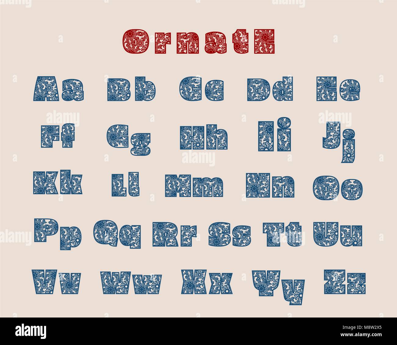 Decorative alphabet vector font Stock Vector Image & Art - Alamy