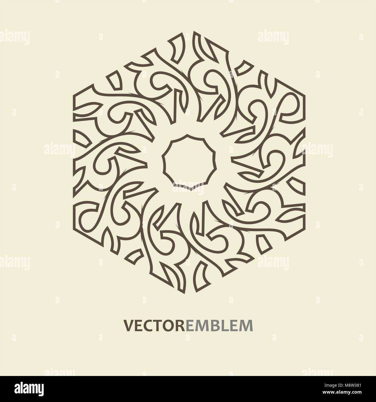 Abstract hexagon emblem Stock Vector Image & Art - Alamy