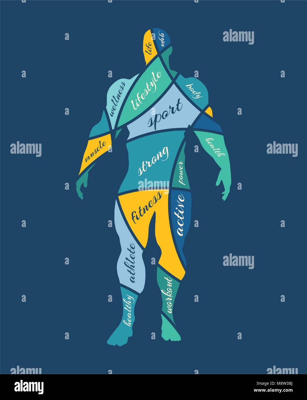 Abstract multicolor illustration of bodybuilder Stock Vector Image ...