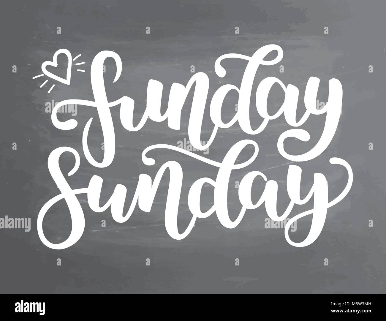 Funday Sunday. Hand drawn lettering. Typographic quote. Hand drawn ...