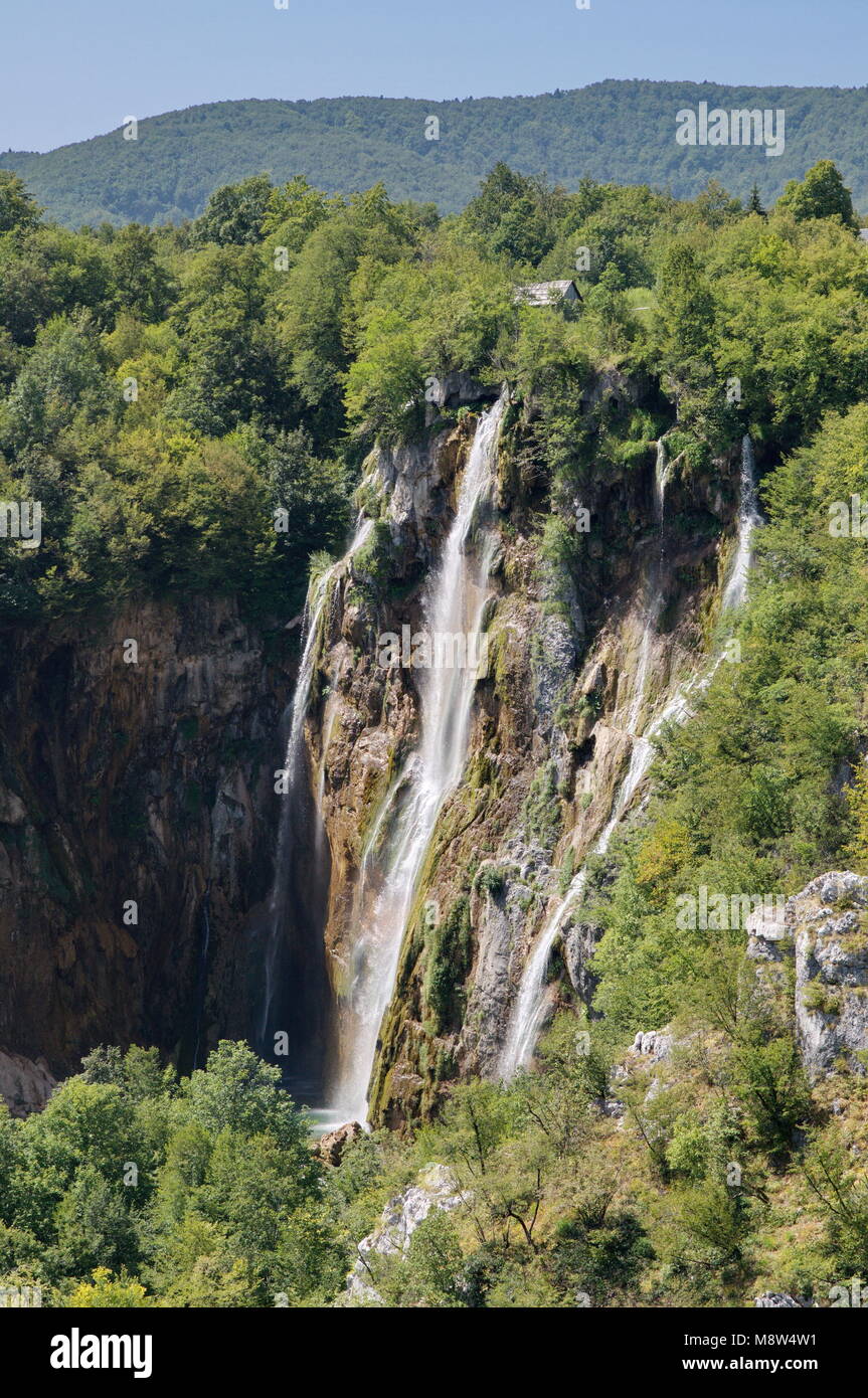 The bigest waterfall Veliki Slap at Plitvice Lakes Stock Photo - Alamy
